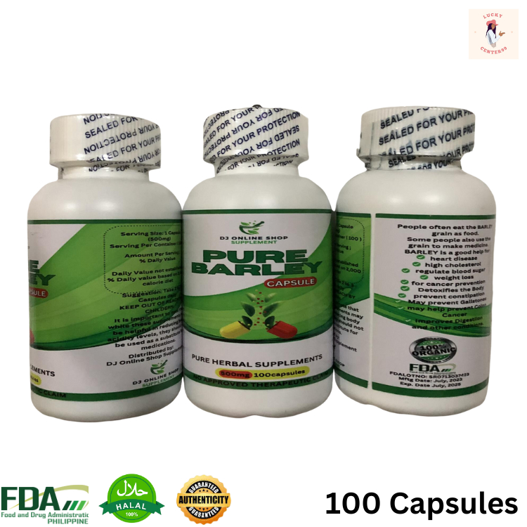 ORGANIC BARLEY CAPSULE 100 % PURE BARLEY (500mg 100 Capsule) | Shopee ...