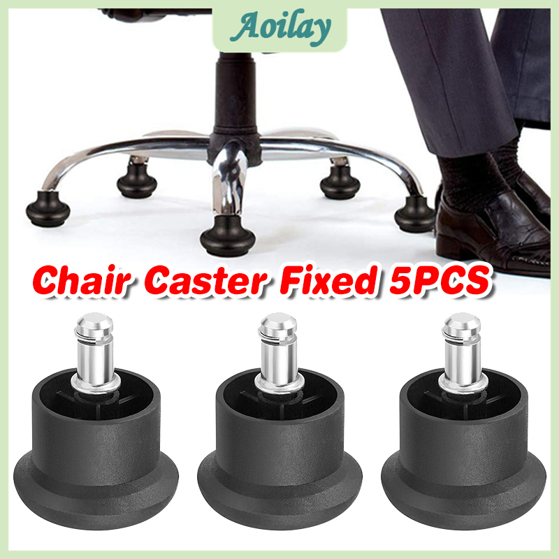 5pcs Office Chair Fixed Wheels Stationary Castors Swivel Chair Bell ...
