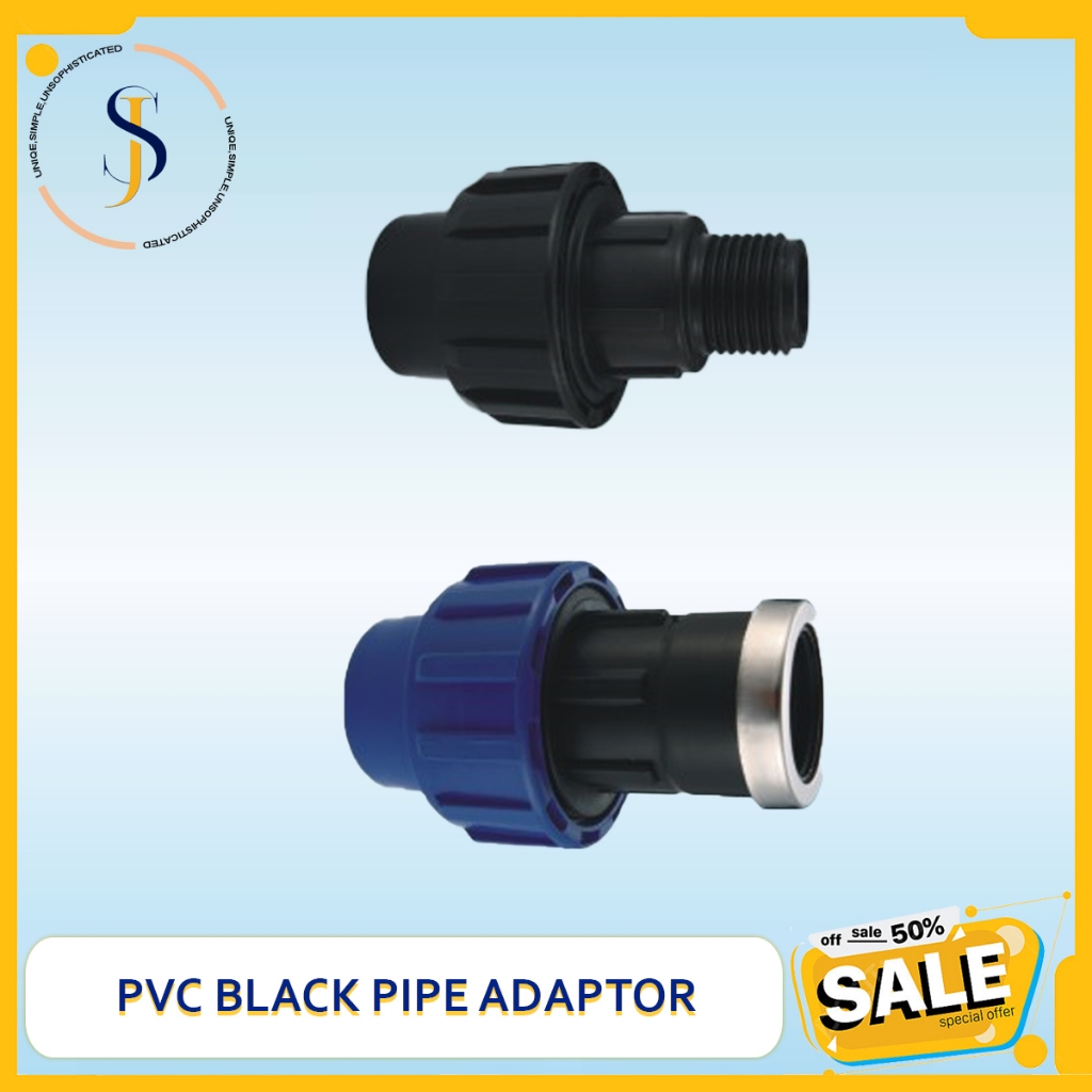 PVC BLACK PIPE ADAPTOR ( MALE AND FEMALE ADAPTER ) COD | Shopee Philippines