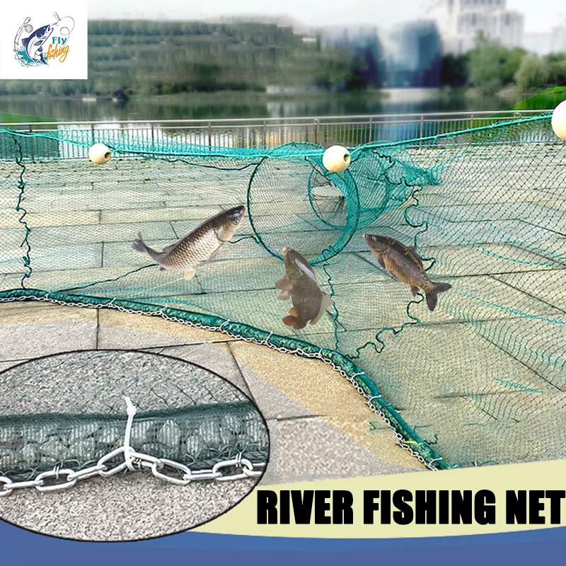 Fishing Net Trawl Folding Fish Shrimp Cage Net Trap Lambat Fishing Net ...