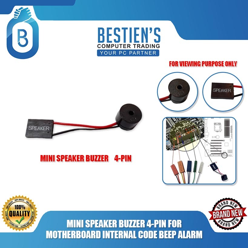 MINI SPEAKER BUZZER 4-PIN FOR MOTHERBOARD INTERNAL CODE BEEP ALARM ...