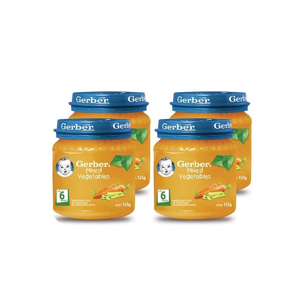 Gerber Mixed Vegetable Puree Baby Food 125g - Pack of 4 | Shopee ...
