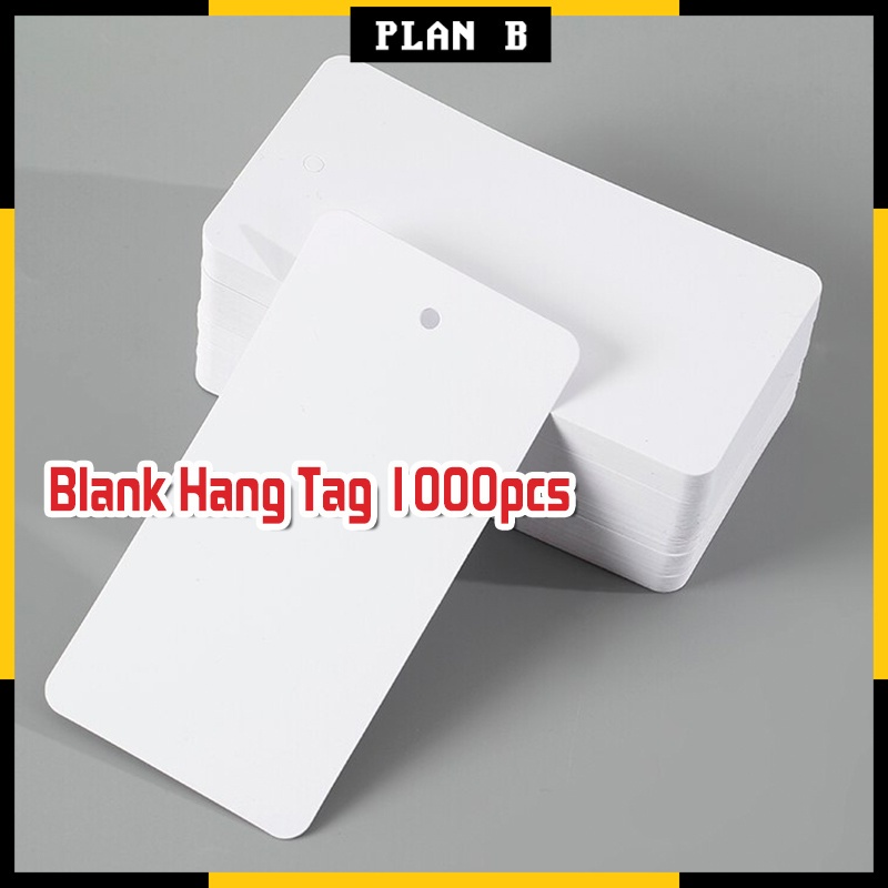 1000pcs 4x9cm Blank Hang Tag Card White Blank Price Hang Labels ...