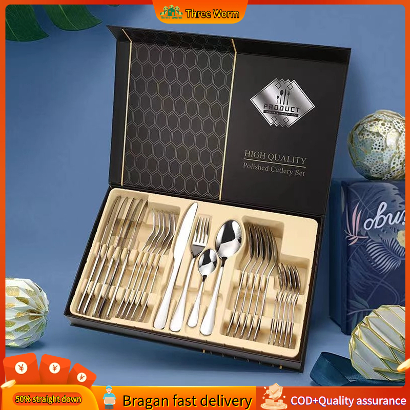 Original Stainless Steel Cutlery Set (Set of 24) | Shopee Philippines