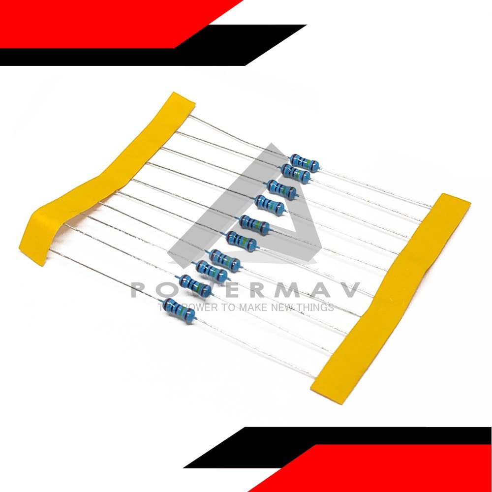 10pcs 1m ohms 5 band 1/4w Metal film resistor 1% ohm for pcb breadboard arduino uno mega nano ...