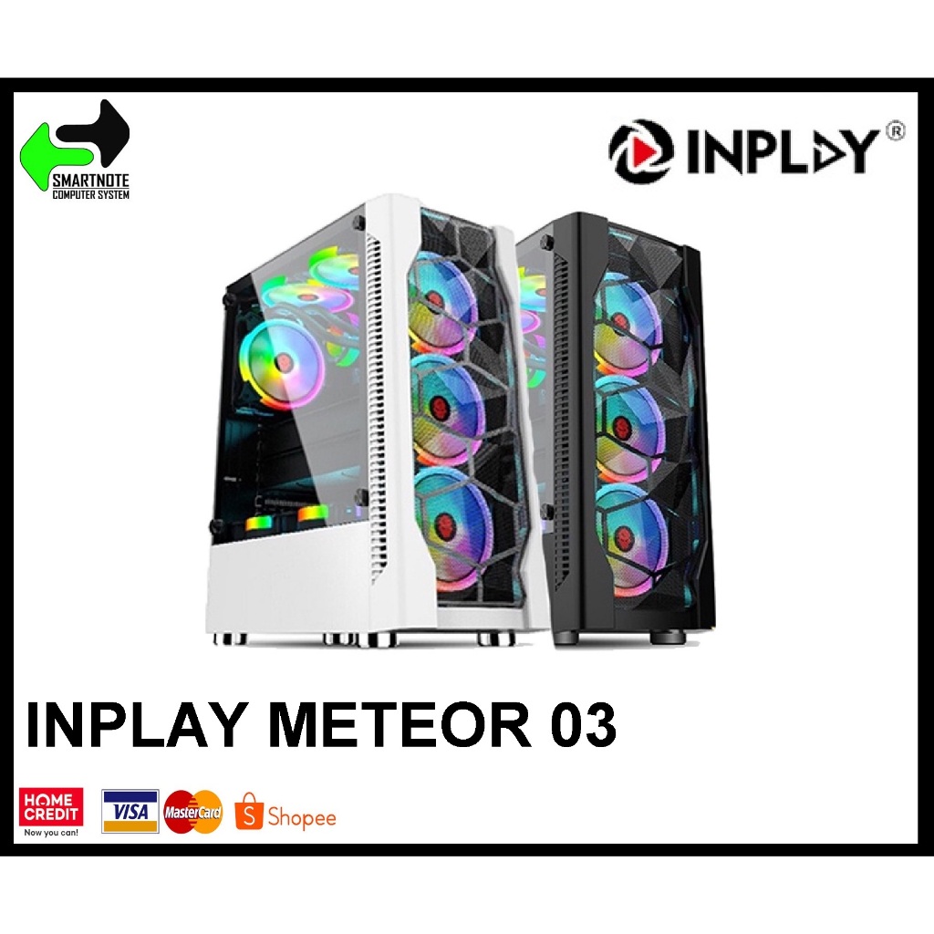 Inplay Meteor 03 black/white ATX case PC case gaming case Desktop case ...