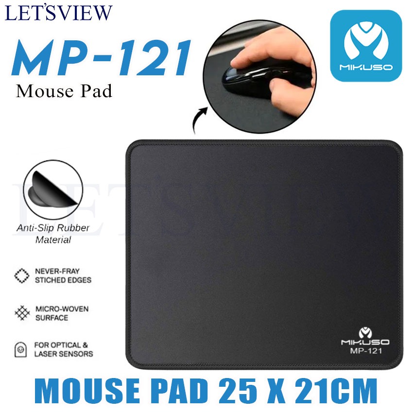 MIKUSO MP-121 Simple Style Mousepad Gaming Office Mouse Pad I Plain Mouse Pad 25x21cm (Black ...
