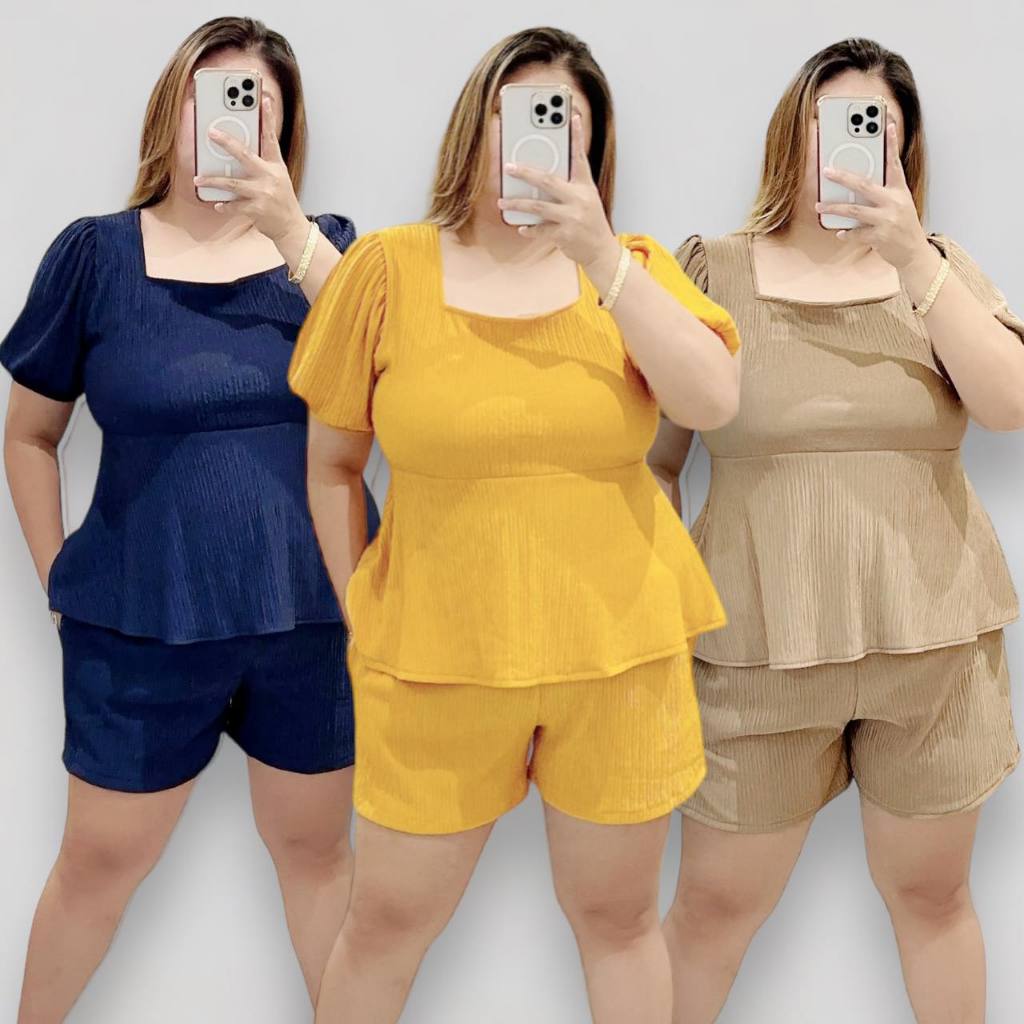 ALORA Terno for woman coordinates set plus size high stretch | Shopee ...