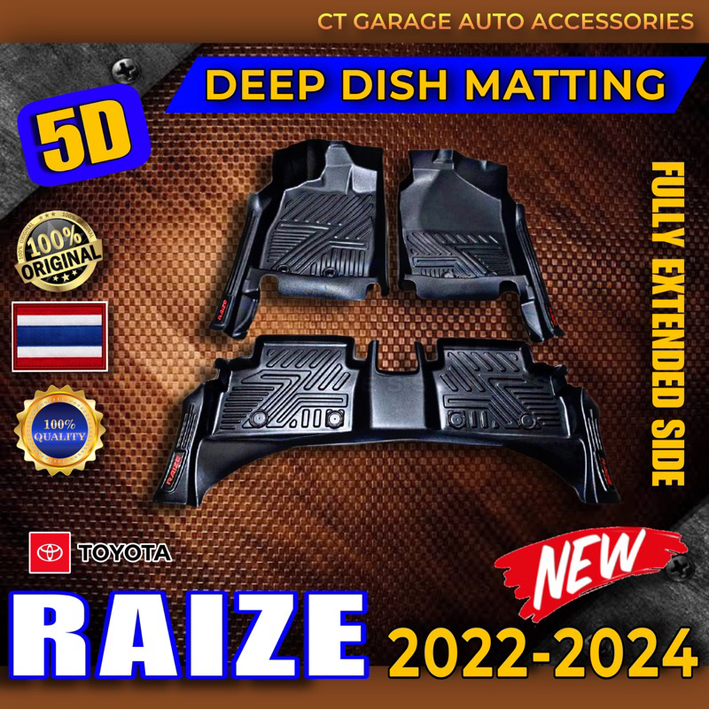 TOYOTA RAIZE 2022-2025 5D DEEP DISH MATTING (FULLY EXTENDED SIDE ...