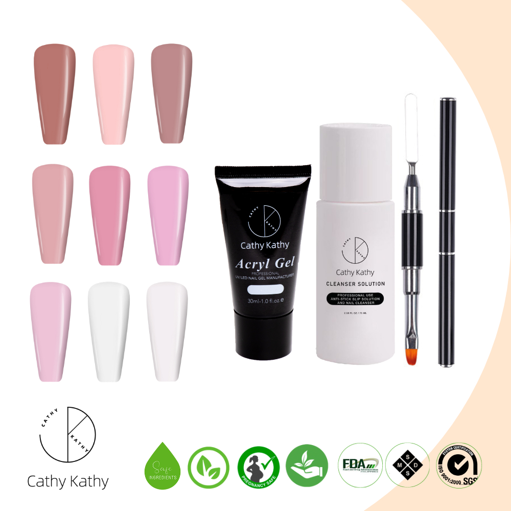 Cathy Kathy UV Led Polygel with Slip Solution and Spatula Brush Set ...