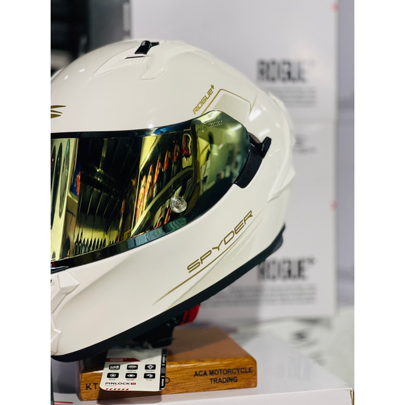 Spyder Rogue+ Fullface Helmet with Dual Visor (Free Clear Visor ...