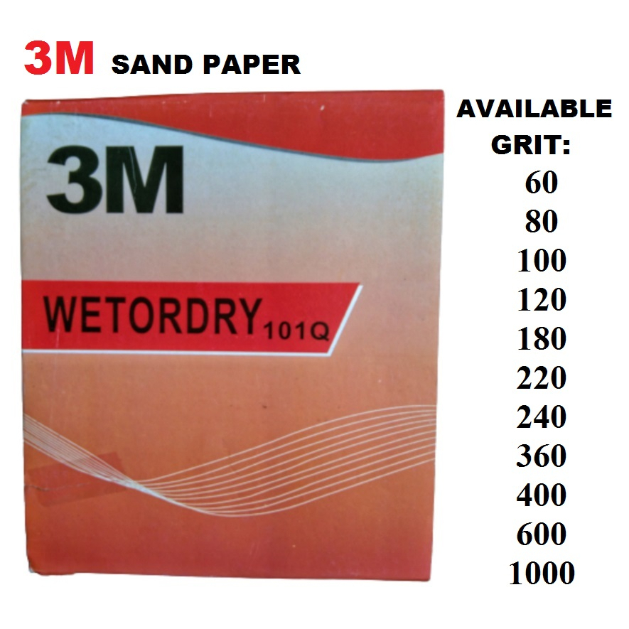 (PER PACK) 【100pcs】3M Sand paper Grit 60 - 1000 Per Piece 9 x 11 Inches ...
