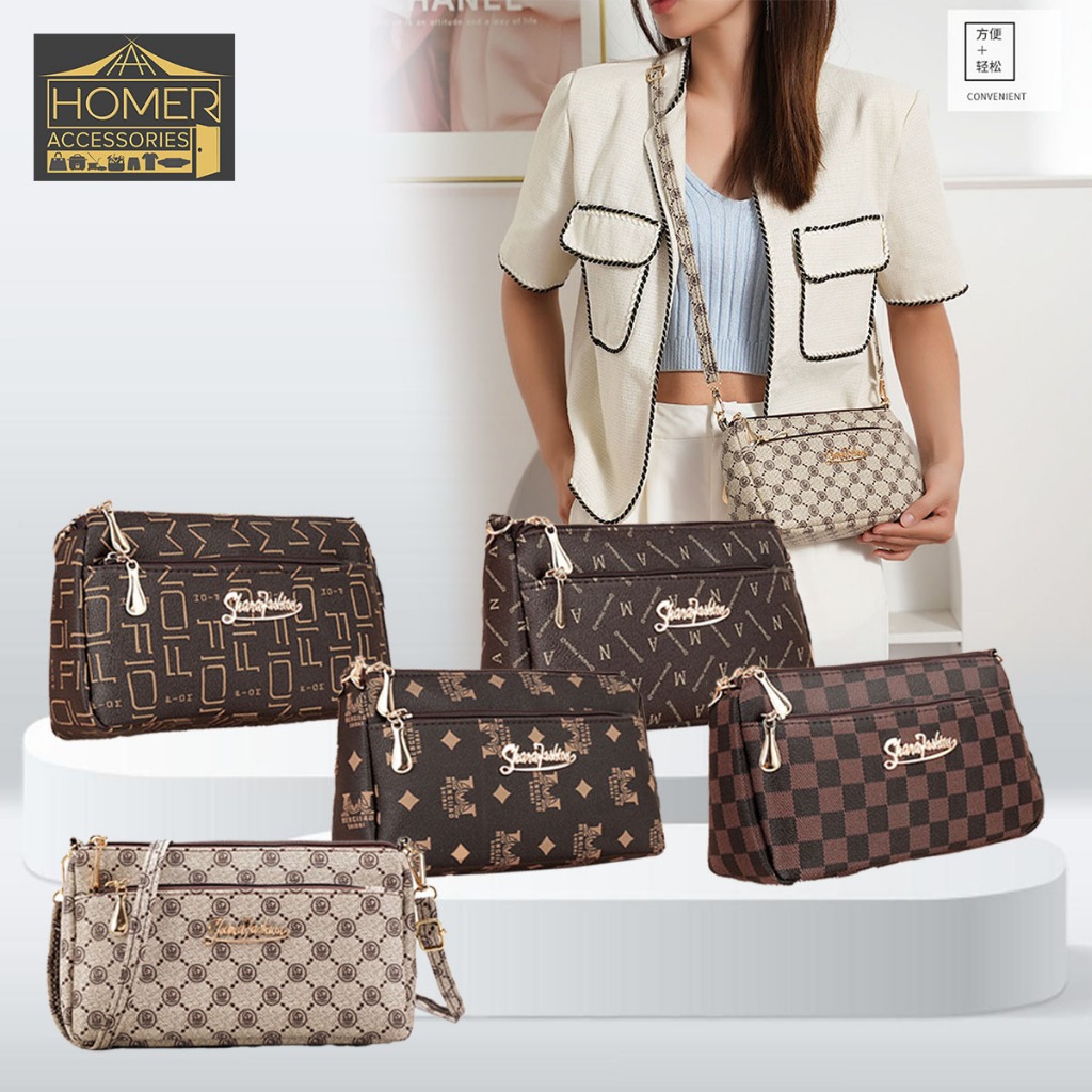 Homer Wella PU Leather Sling Bag Crossbody Bag for Women | Shopee ...