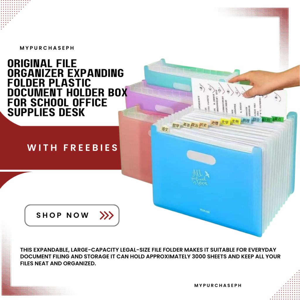 Original File Organizer Expanding Folder Plastic Document Holder Box ...