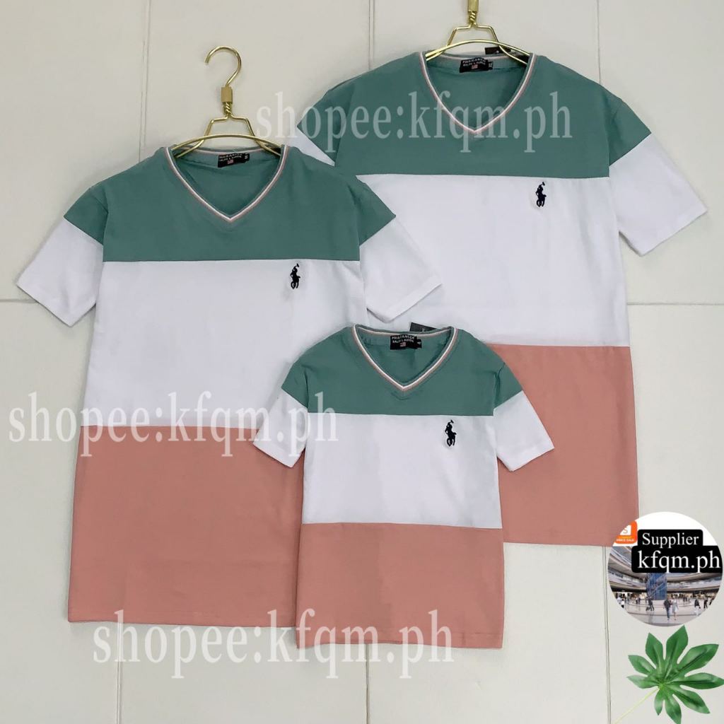 fashion mint green Tricolor family shirt set cotton FDH FDJ FDK ...