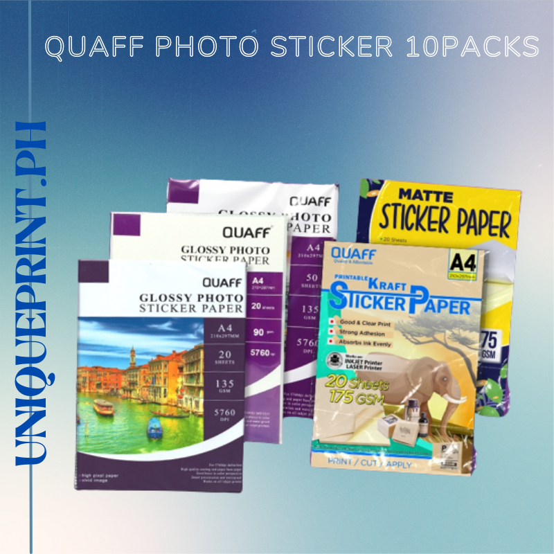 [PROMO PACKAGE] 10 packs of QUAFF Glossy Photo Sticker (90GSM / 135GSM ...