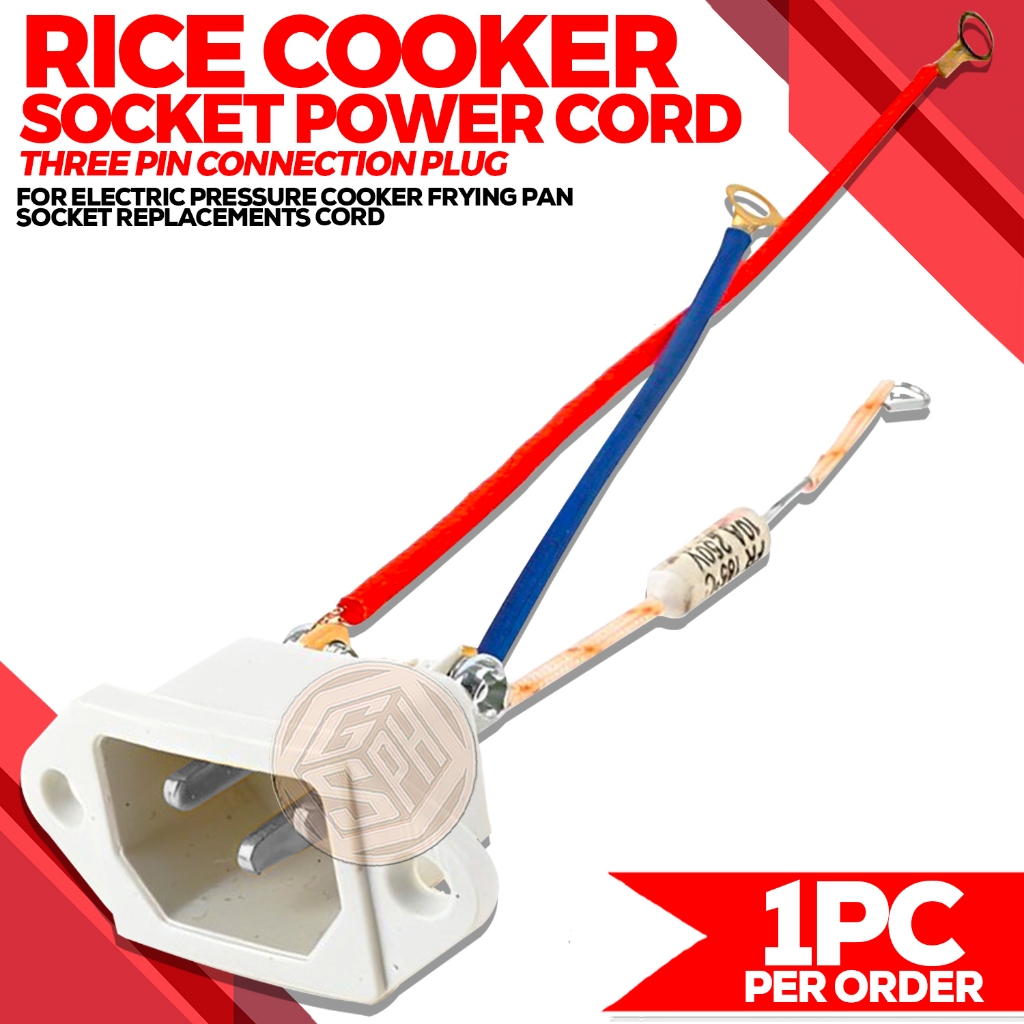 Rice Cooker Socket Power Cord 3 Pin Connection Plug for Electric ...