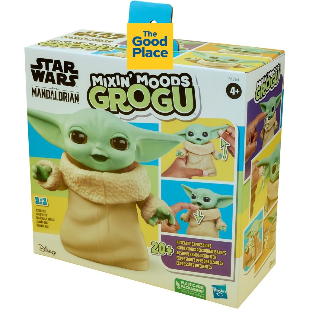 HASBRO Star Wars Mixin' Moods Grogu aka Baby Yoda 20+ Poseable ...