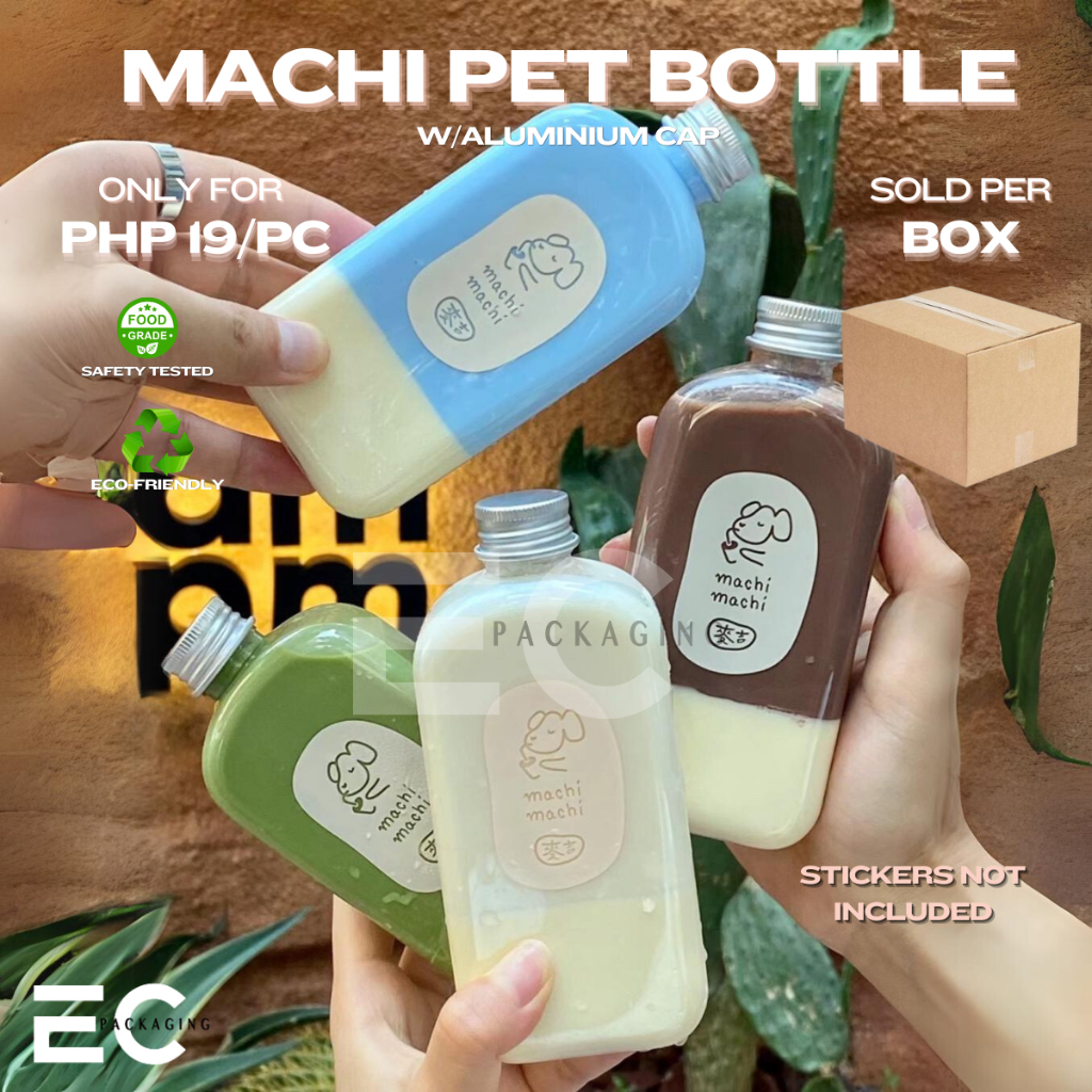 [EC] BOX Machi Pet Plastic Bottle 400ML 500ML Capacity W/Aluminum Cap ...