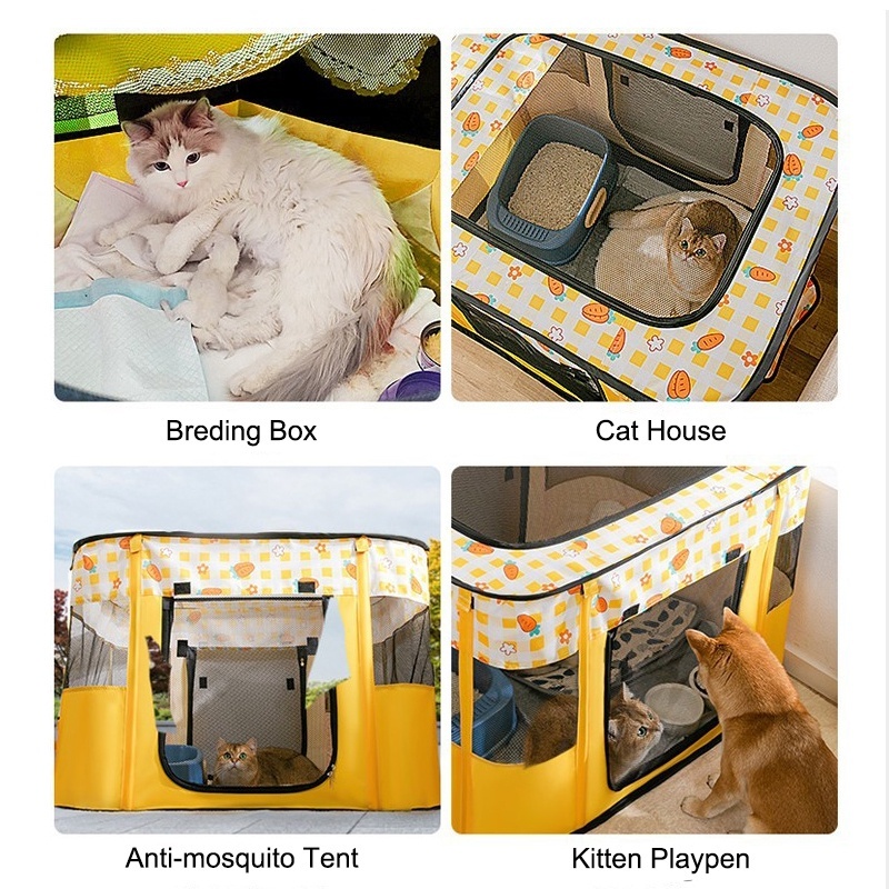 Portable Outdoor Cattery Fence Pet Tent Cat Tent Cat House Foldable ...