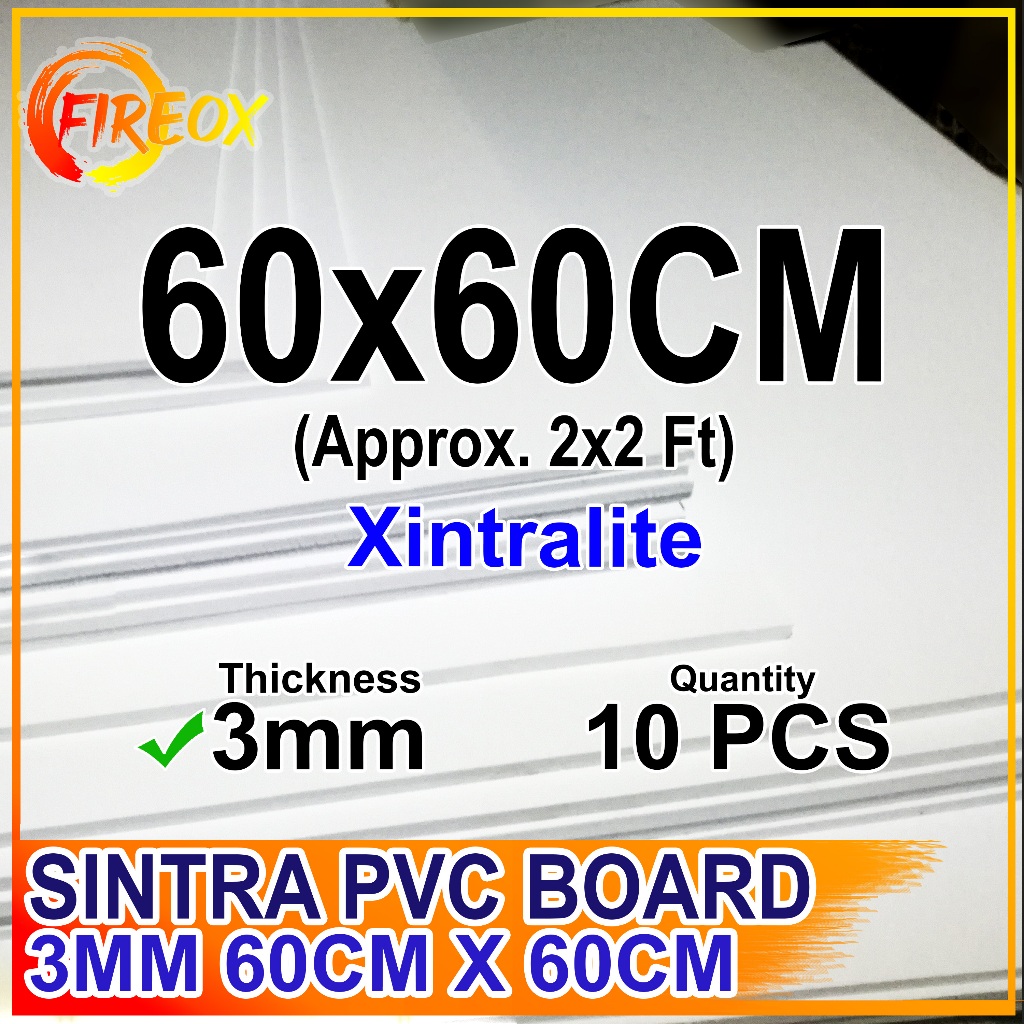SINTRA PVC BOARD | 60x60cm 3mm Xintralite | 10 PCS | Shopee Philippines
