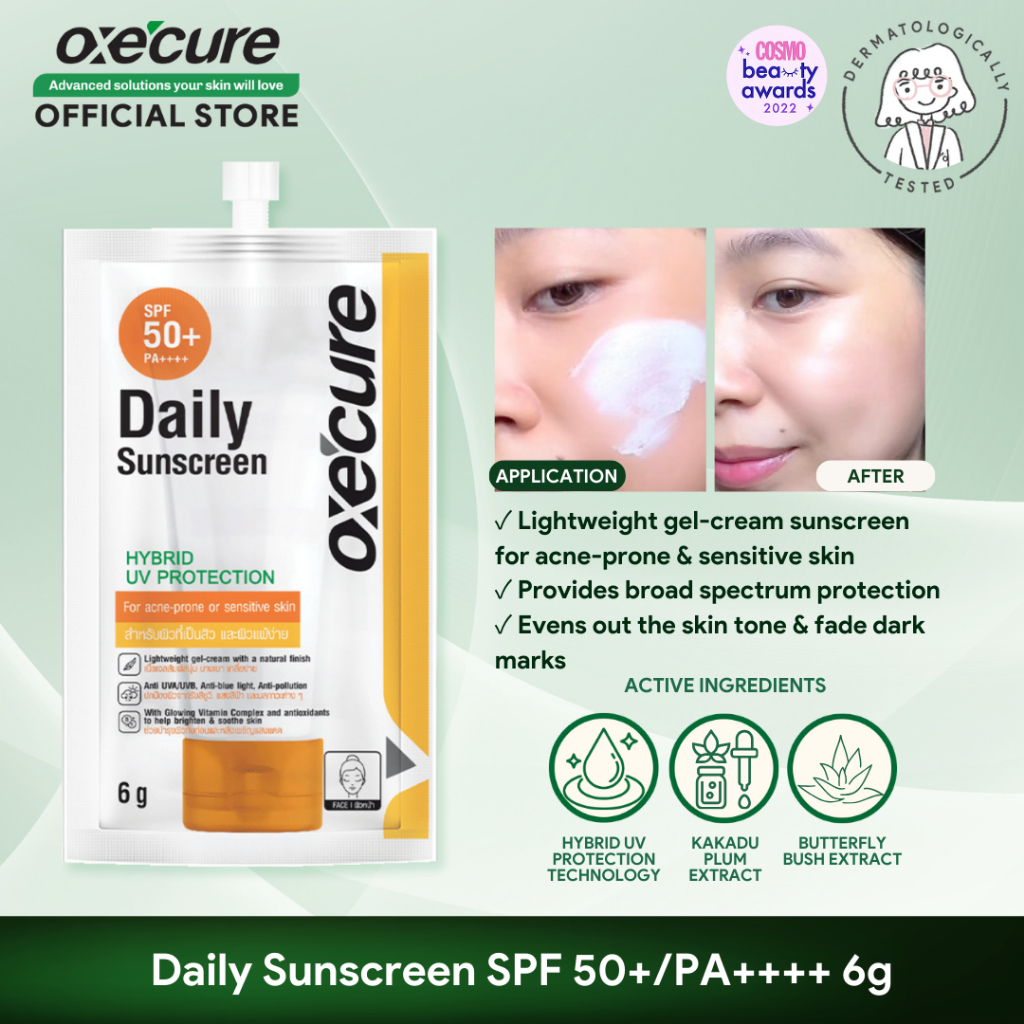 OXECURE Daily Sunscreen SPF 50+/PA++++ 6g | Shopee Philippines