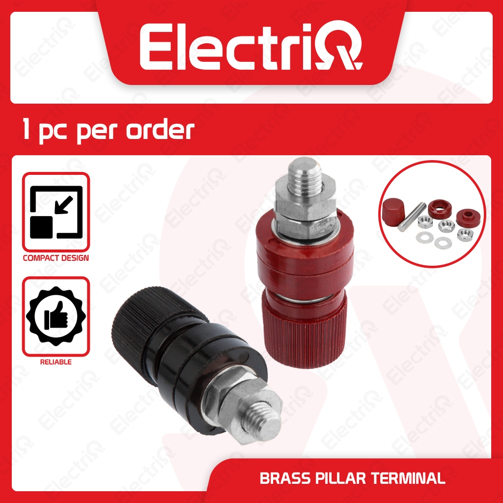 Electriq 2Pcs Brass Pillar Terminal Block M6 Thread Diameter Binding ...