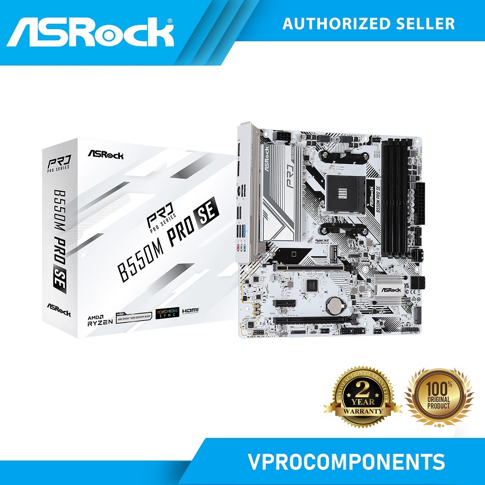 Asrock B550M Pro SE microATX AM4 DDR4 Motherboard | Shopee Philippines