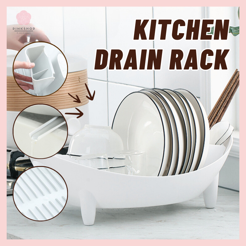 Kitchen Organizer Plastic Dish Drying Rack Plate Utensil Cutlery ...