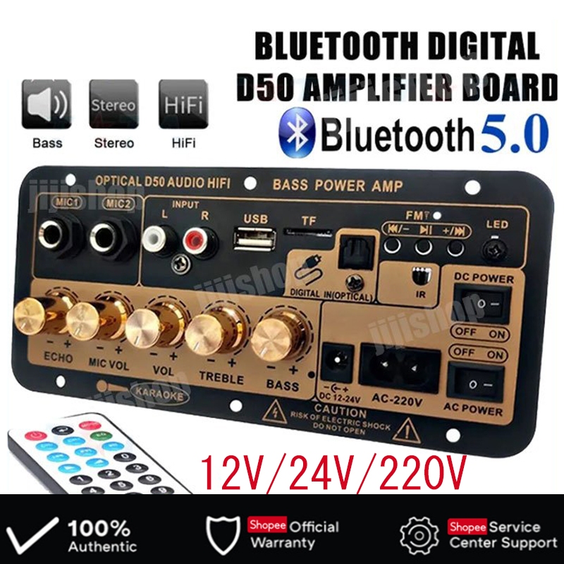 Digital Bluetooth Stereo D50 Amplifier Board Dual Microphone Karaoke ...