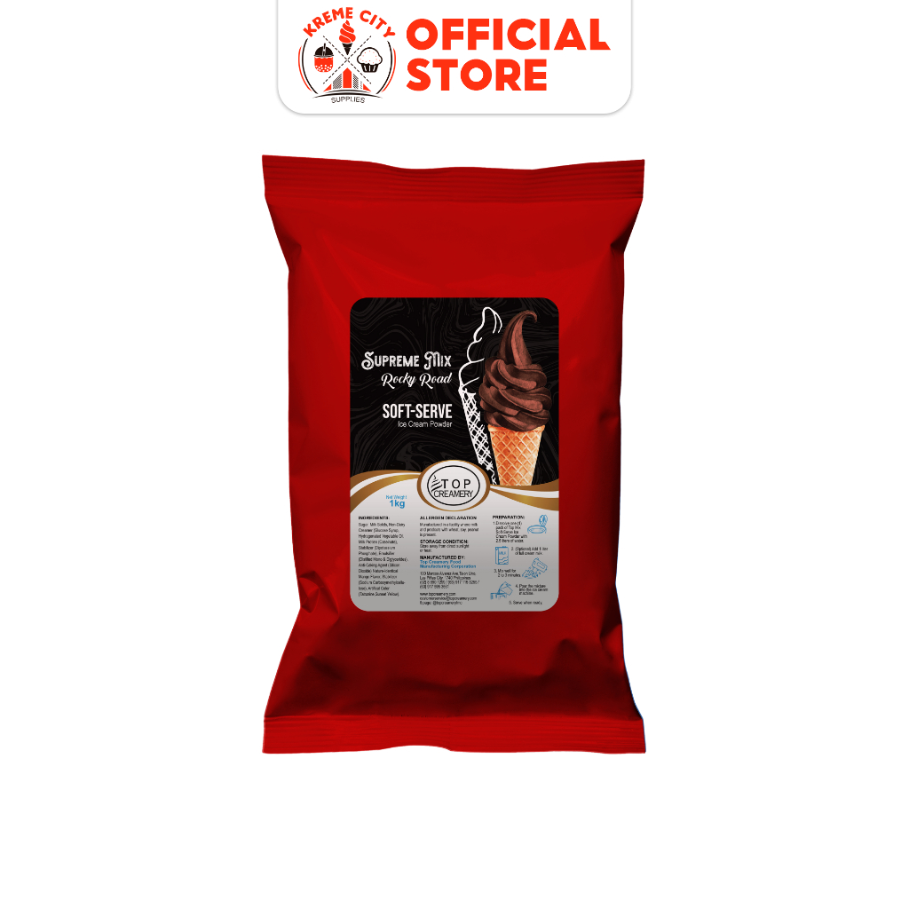 TOP Creamery Supreme Rocky Road Soft Serve Ice Cream Powder Premix 1kg ...