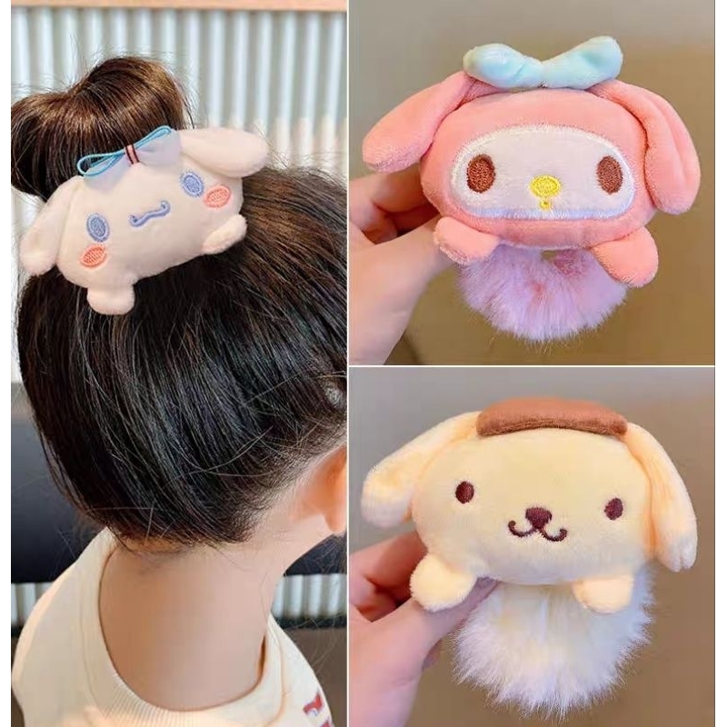 Cute Doll Plush Cinnamoroll Hair Accessories Female Cartoon Girl Ball ...