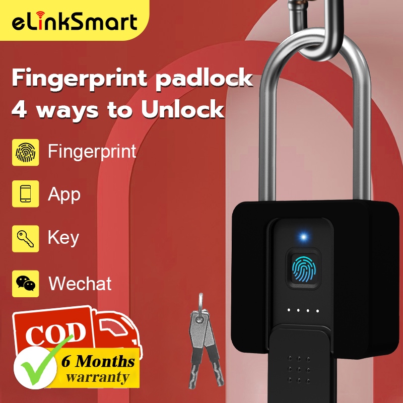 Hindi nababasa Padlock Fingerprint Padlock na may Susi Kandado ng pinto ...