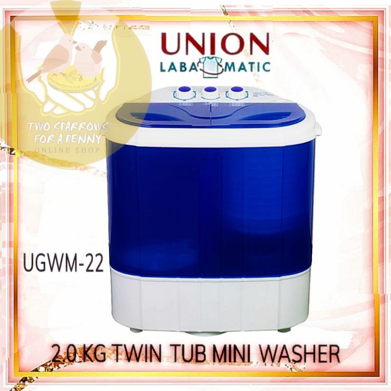 Union Twin Tub Mini Washing Machine UGWM-22 - 2kg Washer | Shopee ...