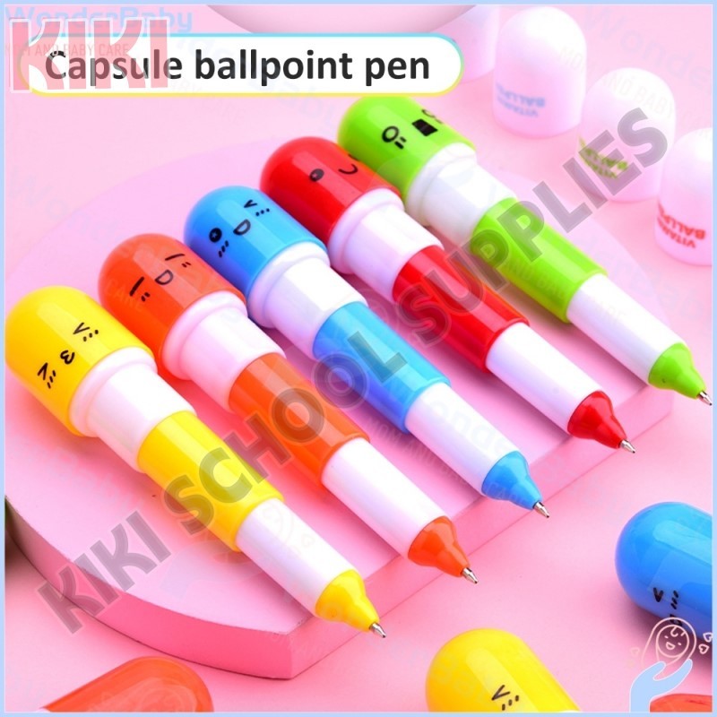 KK Mini Capsule Pill Pen Retractable Plastic Ballpoint Pen Creative ...