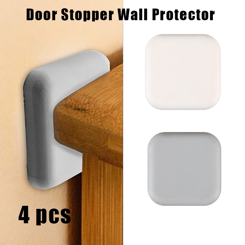 4pcs Door Stopper Self-Adhesive Silicone Wall Shield Buffer Crash Pads ...