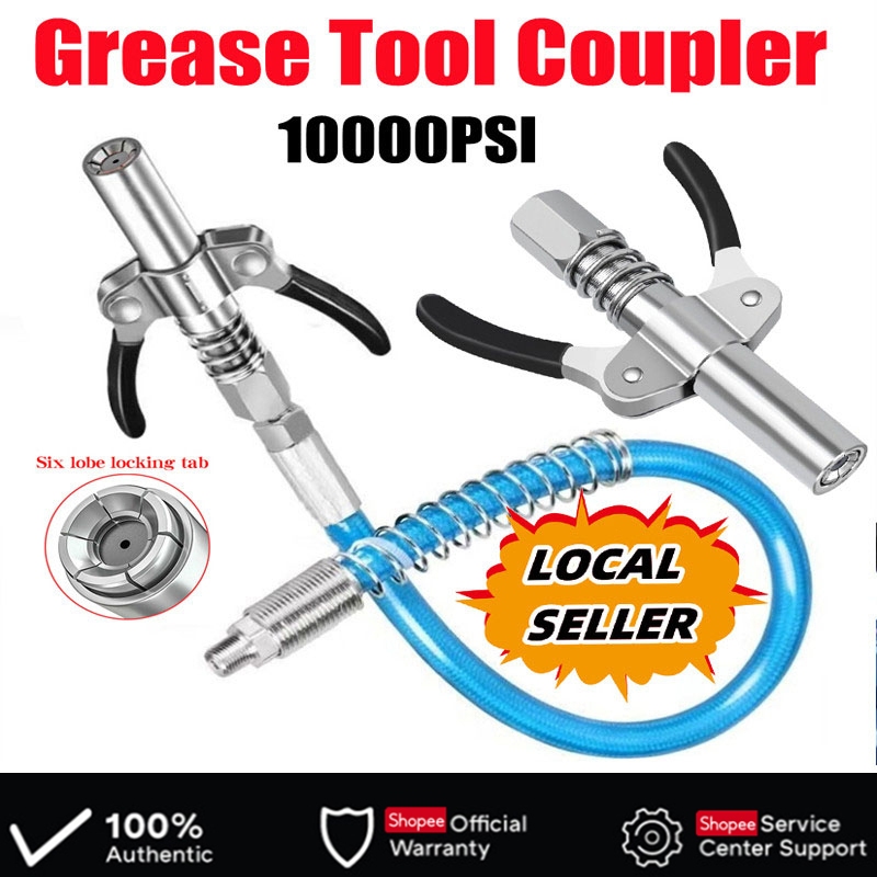 Heavy-Duty Quick Release Grease Gun Coupler Two Press Easy to Push ...