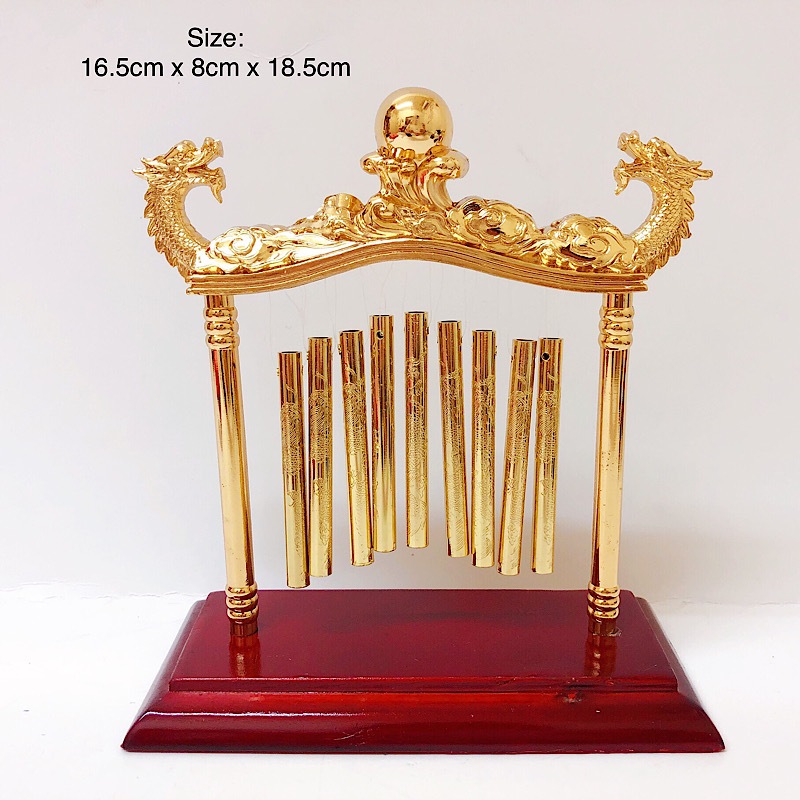 Fengshui 2025 Golden Nine Rod Dragon Wind Chime Windchime | Shopee ...