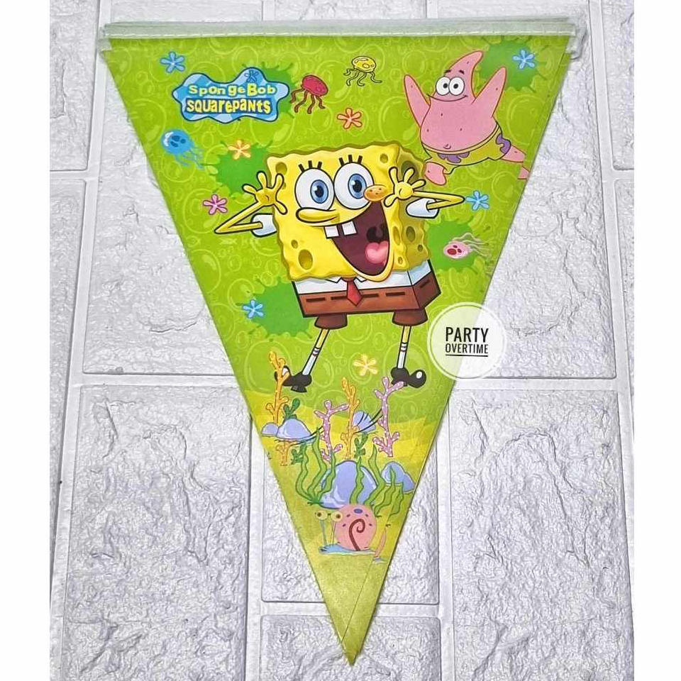 Spongebob Triangle Banderitas Flag Banner Birthday Christening Party ...