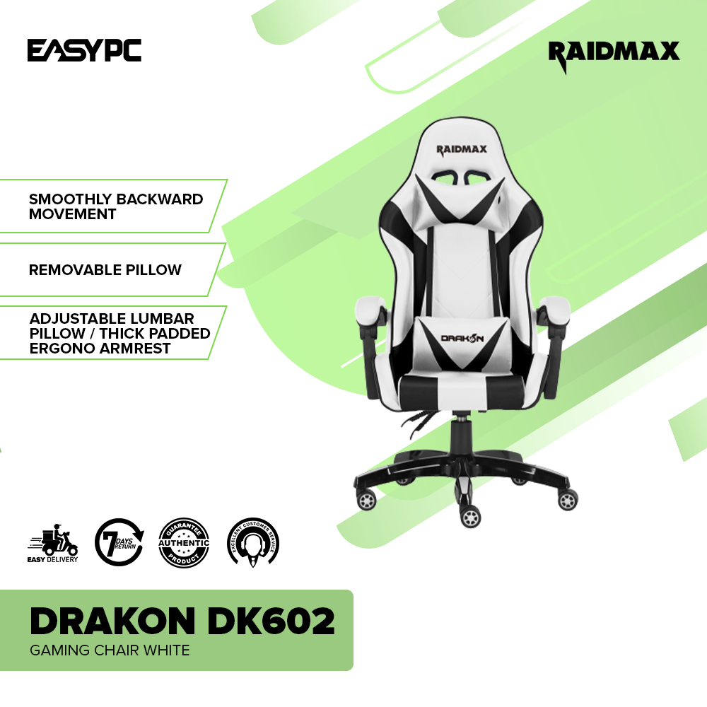 EasyPC| Raidmax Drakon DK602 Black/ Yellow/ Red/White/Blue chair gaming| Steel Frame | Shopee ...