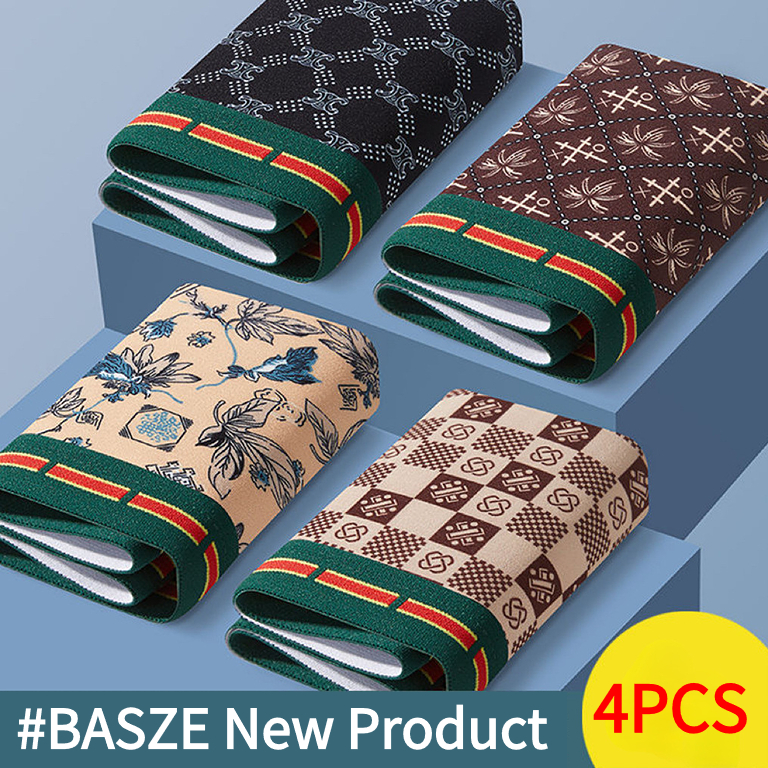 4pcs/Pack Men Boxers Milk Silk Comfortable Boxer Brief Set Youth ...