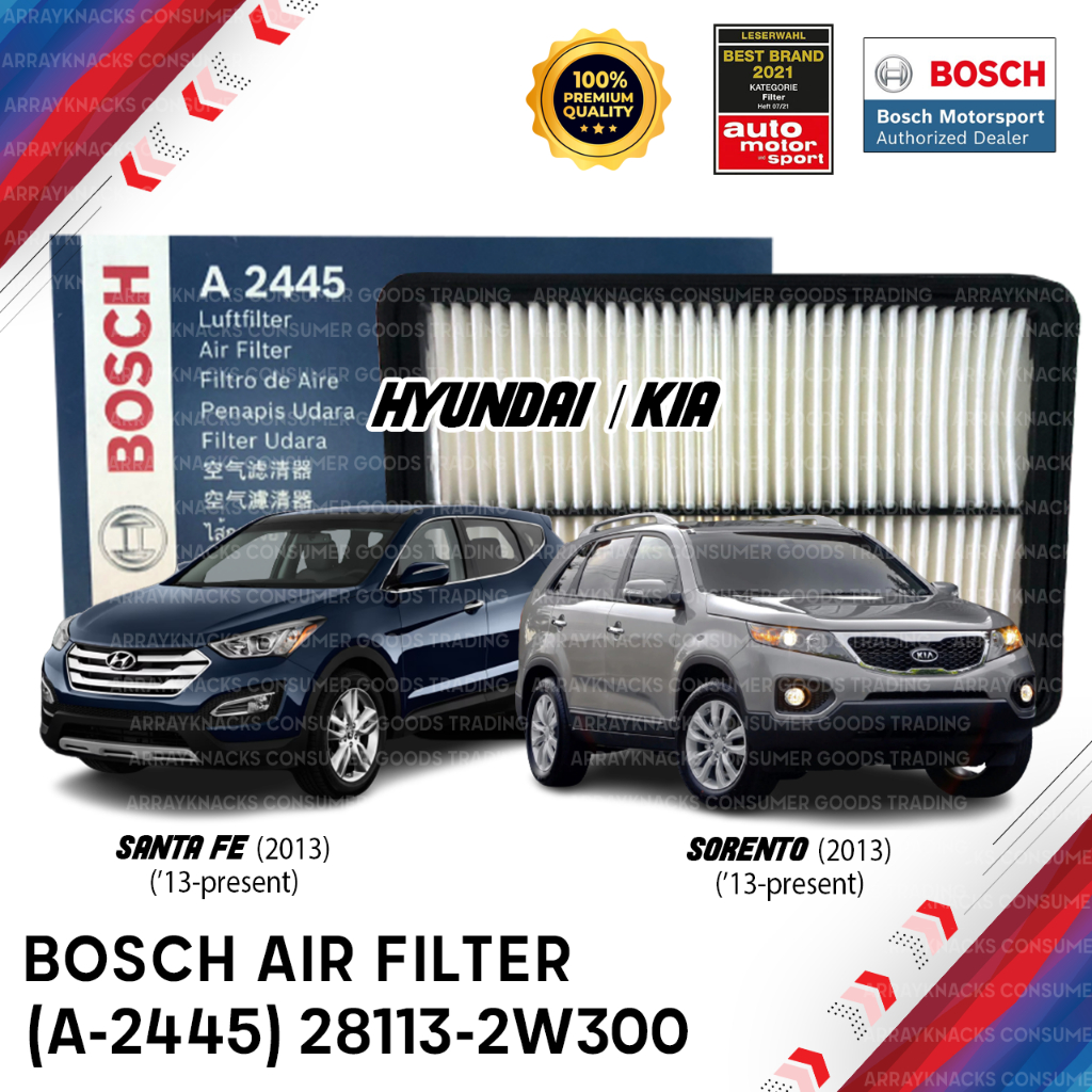 Bosch Air Filter 28113-2W300 (A2445) for Hyundai Santa Fe '13-present ...