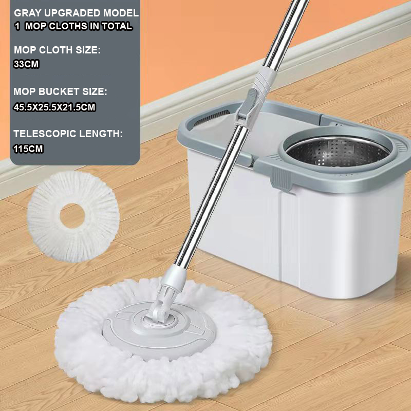 Mop With Spinner Stainless Steel Basket with Drain Cap Tornado Mop ...