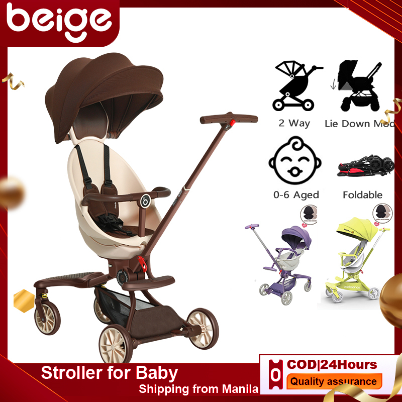 Stroller for Baby Two-Way Reversible Handle Foldable Stroller for ...