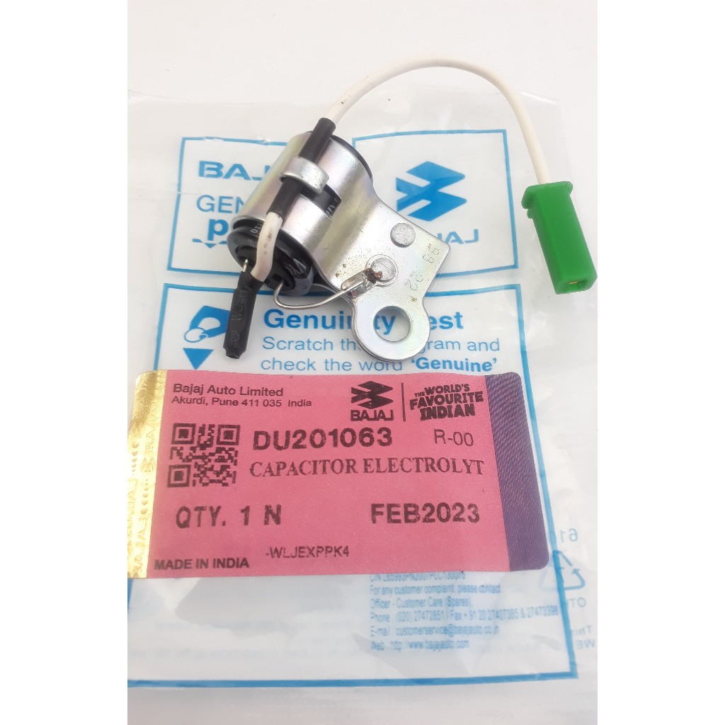 Capacitor Electolytic CT100B Bajaj Genuine Parts DU201063 | Shopee ...
