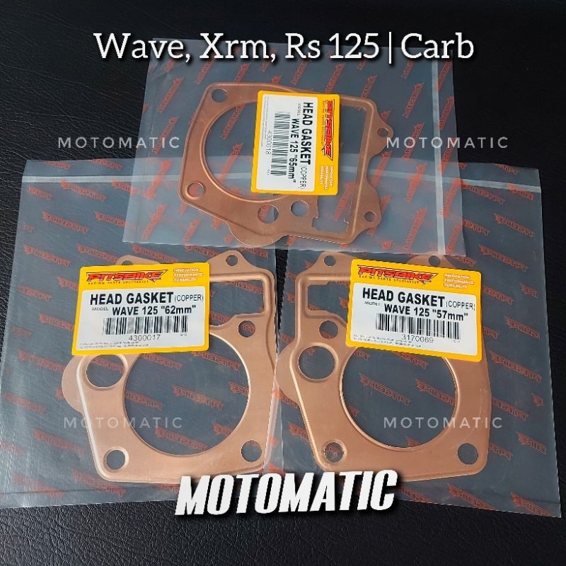 WAVE, XRM, RS 125 (carb) | Pitsbike Copper Head Gasket (57, 62, 65mm ...