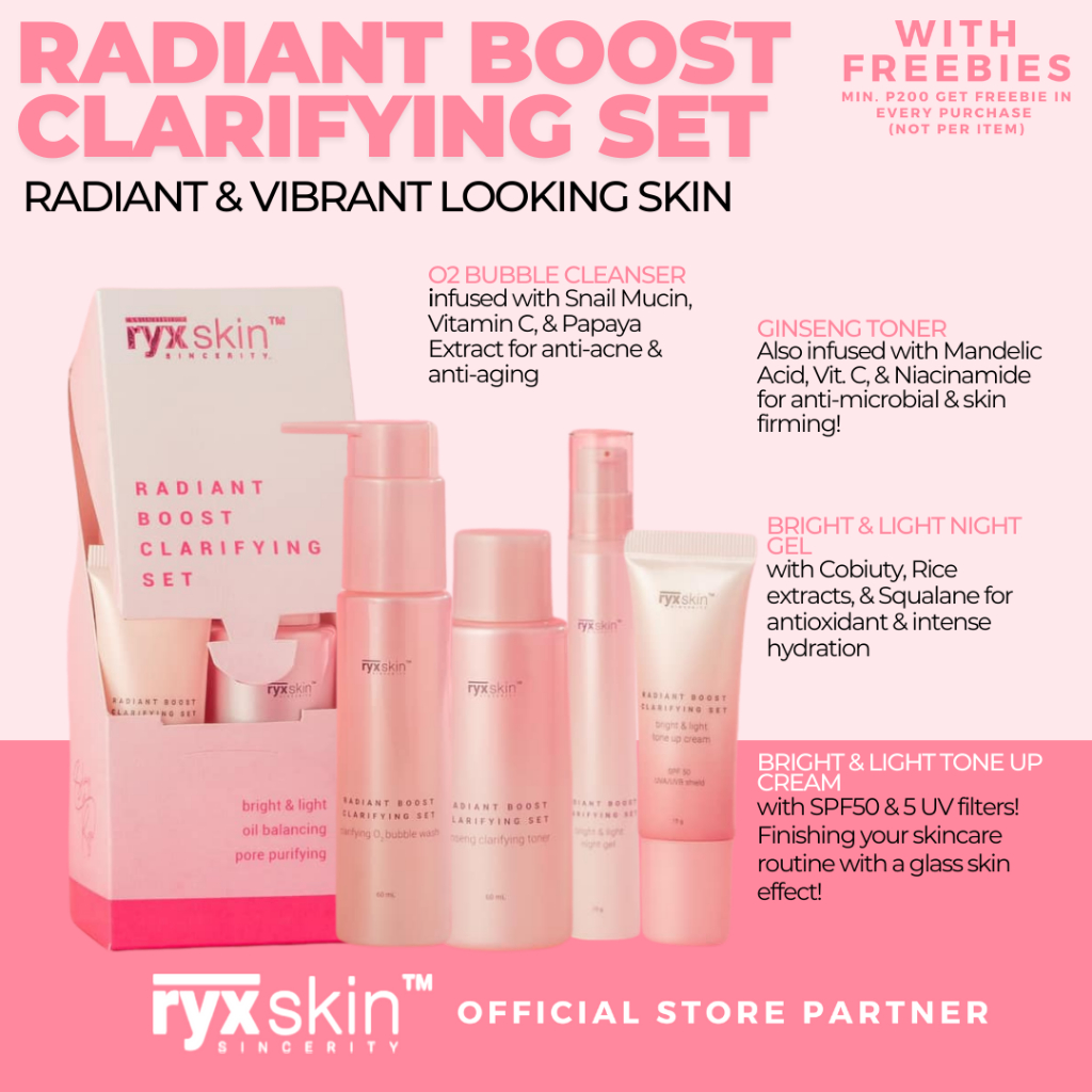 RyxSkin Radiant Boost Clarifying Set | Korean Formulation | Shopee ...