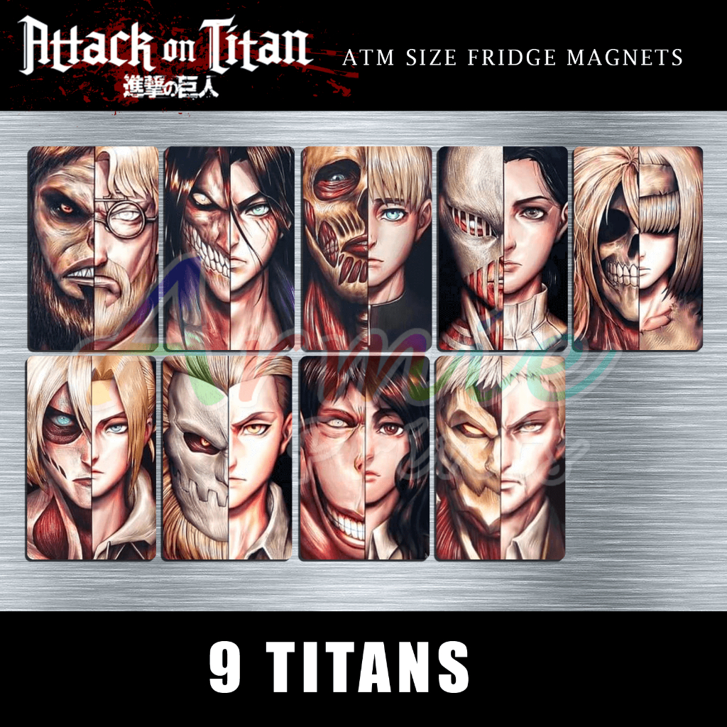 Anime | 9 Titans - Attack on Titan ATM Size Ref Magnets | Decor ...