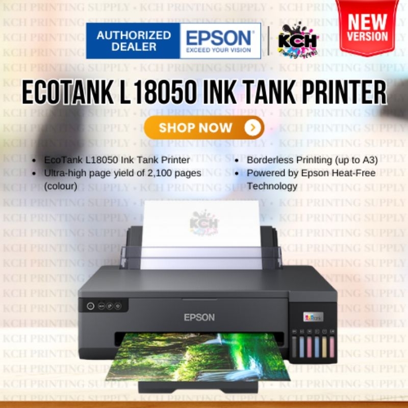 Epson L18050 Eco Tank A3 Photo Ink Tank Printer w/ Set of Original Inks 6 Colors | Shopee ...