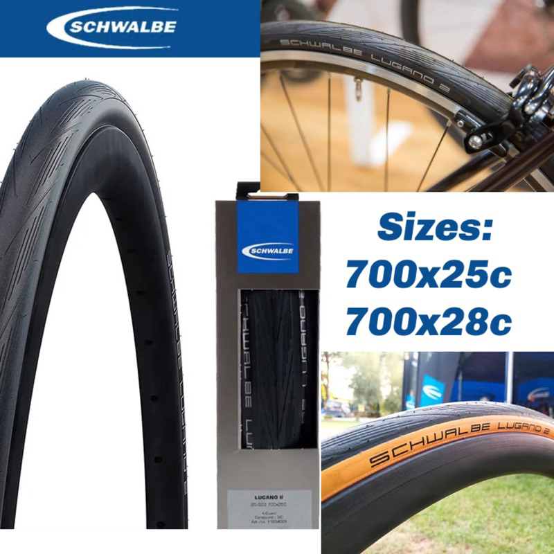 Schwalbe Lugano 2 Classic Tanned Sidewall tire 700x25c and 28c | Shopee ...
